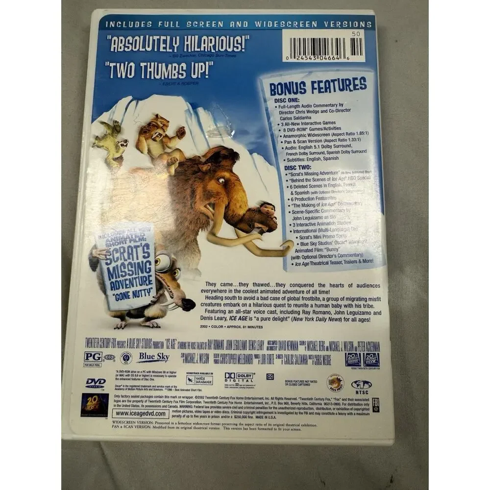 Portable Audio & Video | Ice Age 2 Disc Special Edition Dvd Scrats ...